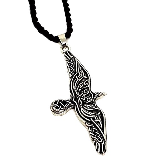 Raven Crow Necklace Pendant Flying Morrigan Celtic Norse-Pagan Viking ...
