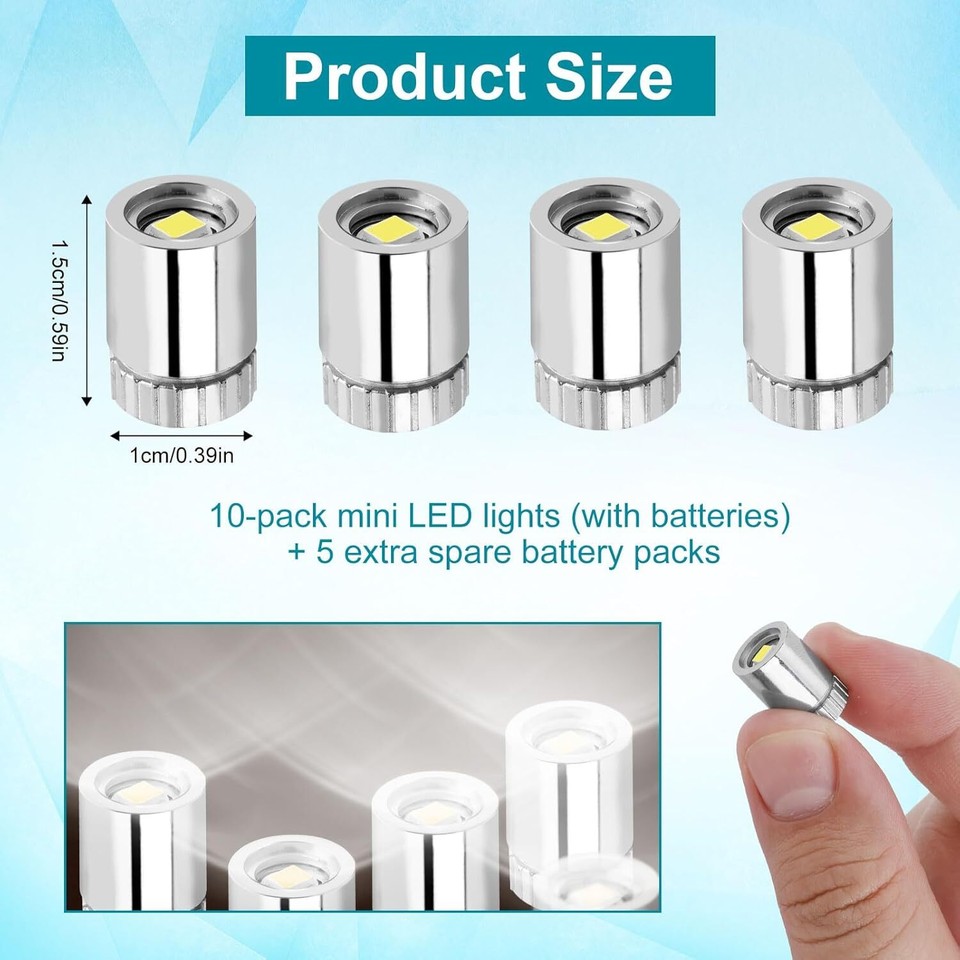 10pcs Micro Led Lights, Battery Powered Tiny Led Lights Small Mini ...