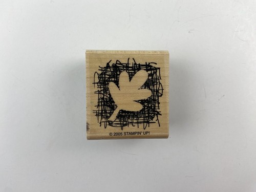 Rubber Stamp Wood Mount 1.75" x 1.5" Stampin Up Reverse Leaf Hawthorn ...