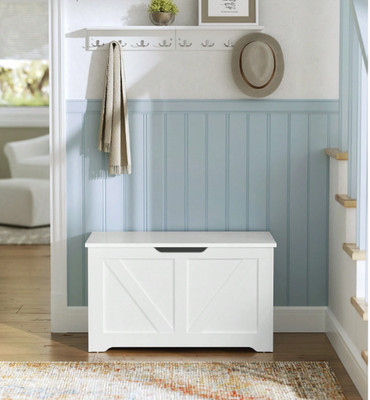 Ottoman Storage Chest Blanket Box White Bedding Box Towel Box Large ...