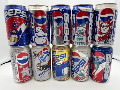 1990s Vintage Christmas Holiday Pepsi Can Empty Soda Advertising Diet ...
