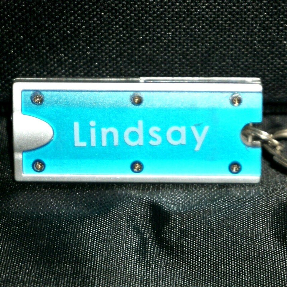 Personalized Keychain Light Up Key Ring Choose Name Colorful Mini Flash ...