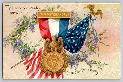 1907 Decoration Day Patriotic Postcard ACW GAR Sons of Veteran Medal ...