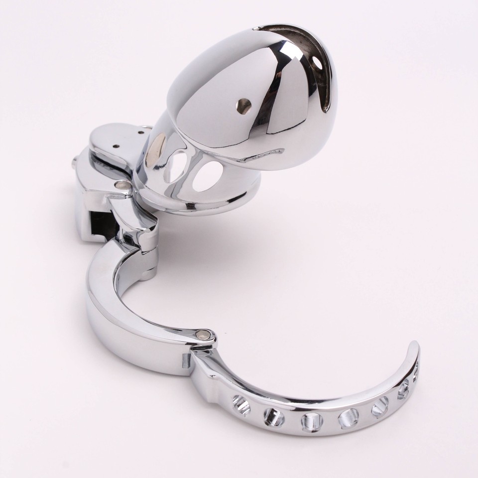 Stainless Steel Chastity Cage Adjustable Ring Cuff Male Chastity Lock ...