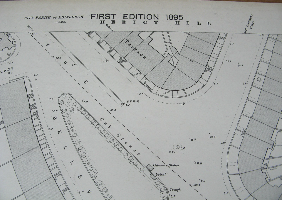 1895 Ordnance Survey Office Town Street Plan- Edinburgh Cannon Mills ...