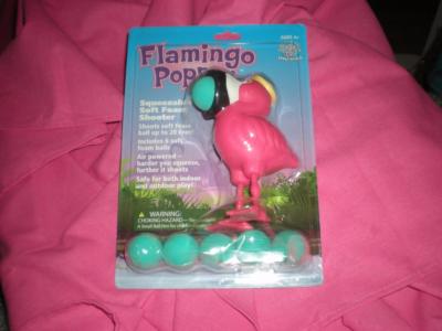 PINK FLAMINGO "POPPER" (AGE 4+) FOAM BALLS SQUEEZE FLAMINGOS BELLY IT ...