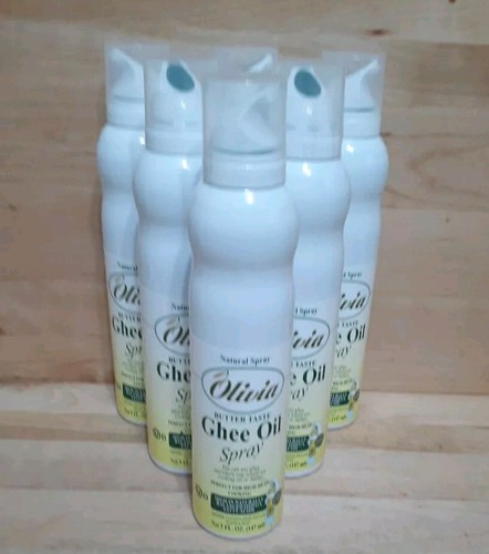 6 CANS: OLIVIA BUTTER TASTE GHEE Oil Spray 5z NO: additives/presrv ...