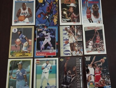 Lot Of Sports Cards Basketball, Baseball, Michael Jordan, Shaq , Bo ...