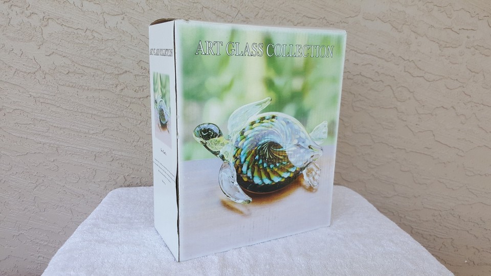 Blue, Green, and Brown Swirl Shell Glass Turtle - FAST + FREE Shipping ...