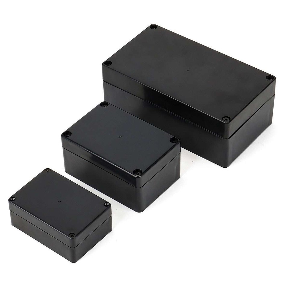 Waterproof Black Plastic Project Enclosure DIY Electrical Junction Box ...