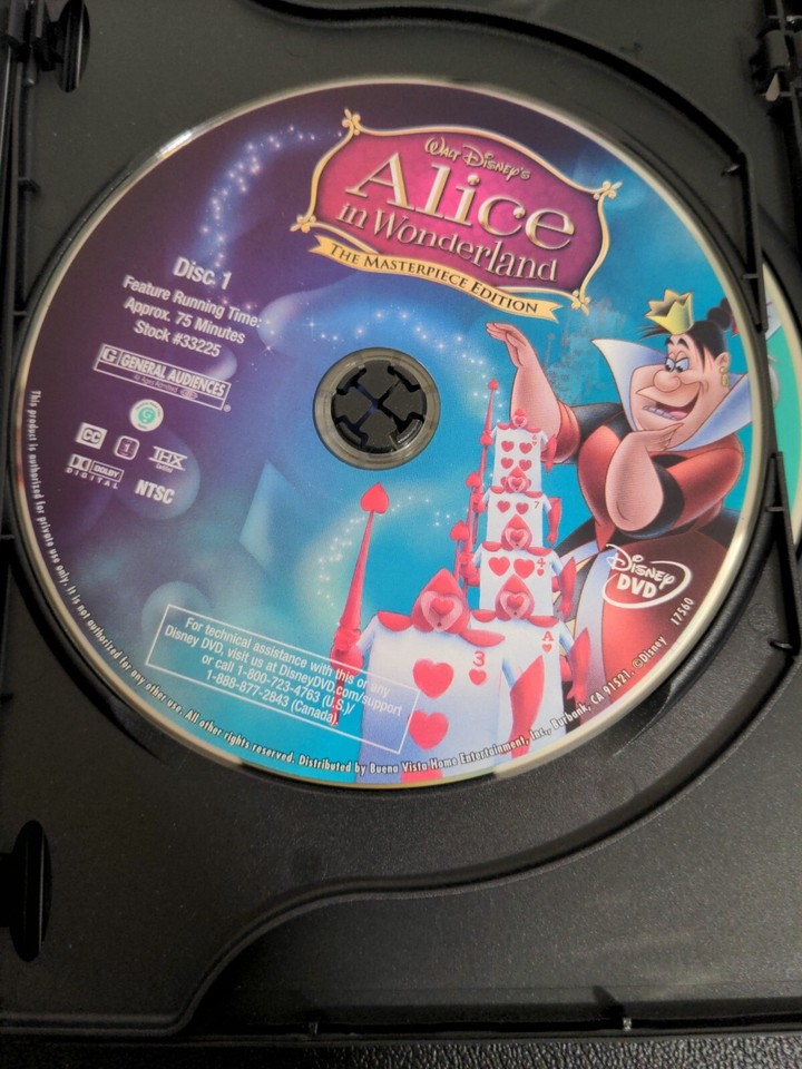 Alice in Wonderland (DVD, 2004, 2-Disc Set, The Masterpiece Edition) VG ...