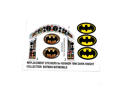 CUSTOM STICKERS for Batman Dark Knight Collection BATMOBILE Kenner 1990 ...