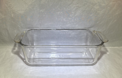 VTG Pyrex 213-R Clear Glass Loaf Pan Bread Baking Dish 1.5 Qt 8.5" x 4. ...