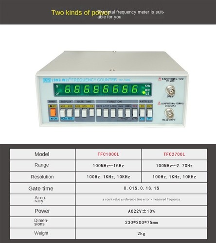TFC-2700L Multi-Functional High Precision Frequency Meter 8 LED Display ...