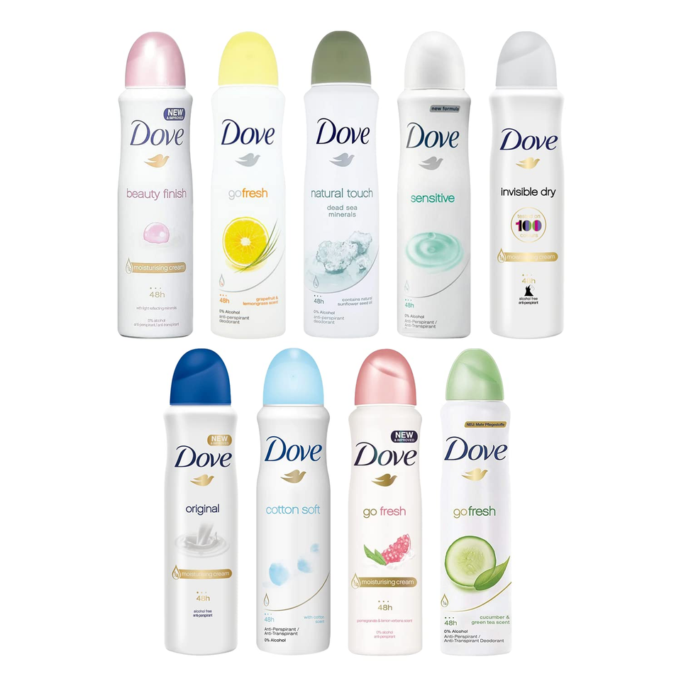 Dove Antiperspirant Spray, International Version, 150 Ml (Pack of 10 ...