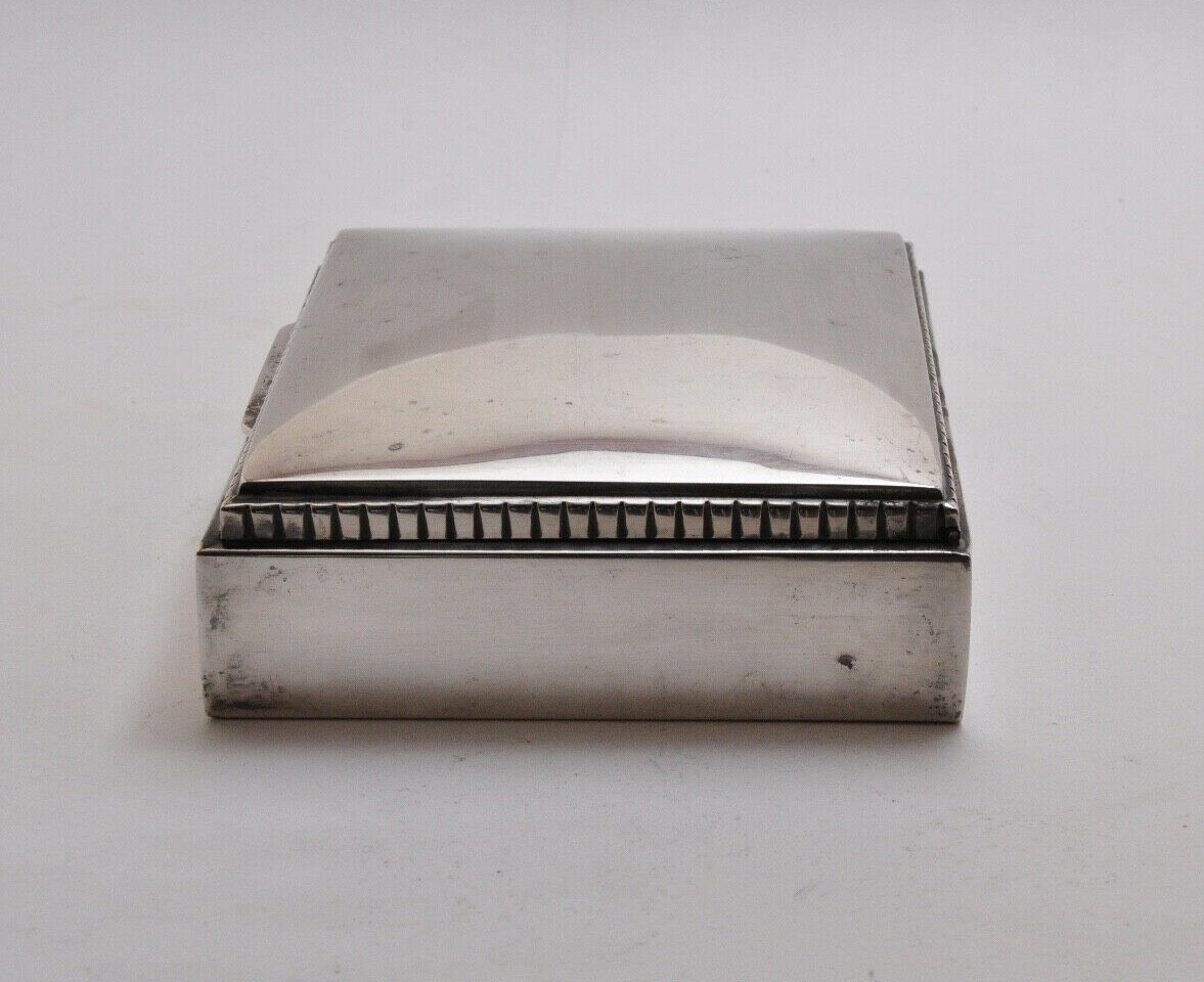 VINTAGE HB Crown Hallmark GERMAN 835 SILVER CIGARETTE or JEWELRY BOX ...
