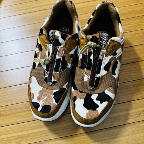 UGG Zip Cow Print Women's Leather Platform Shoes 9 | eBay