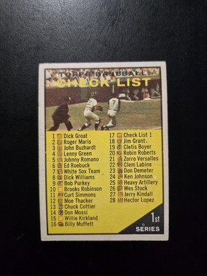 1ST SERIES CHECKLIST CARD 1961 TOPPS BASEBALL CARD #17 MARKED | eBay