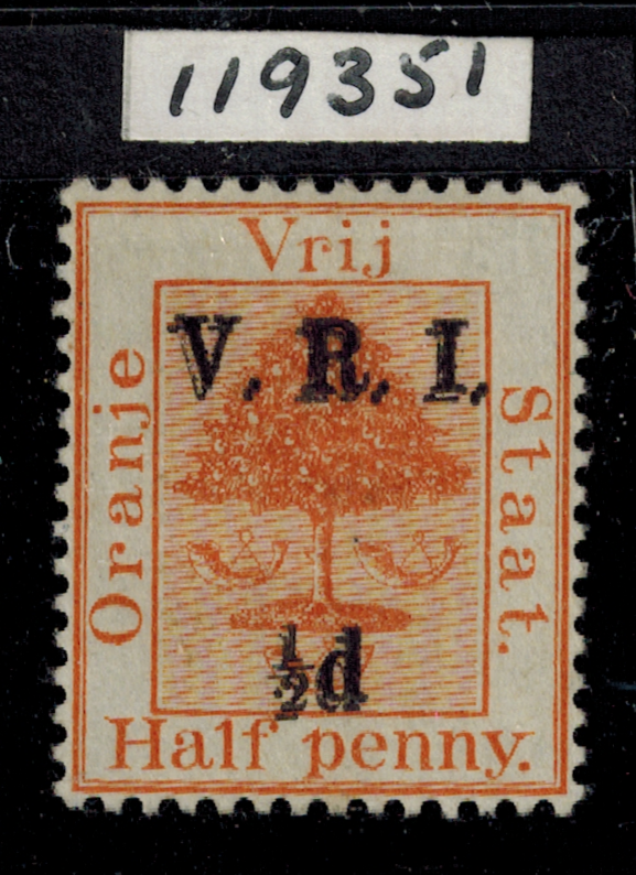 Orange Free State 1900 SG 101h V.R.I. 1/2d on 1/2d Orange DOUBLE OVPT ...