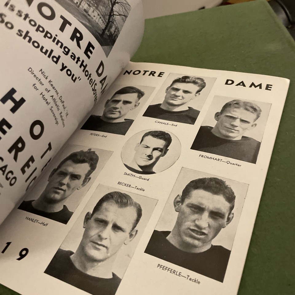 Northwestern Vs Notre Dame 1934 Football Game Program Collectible Rare ...