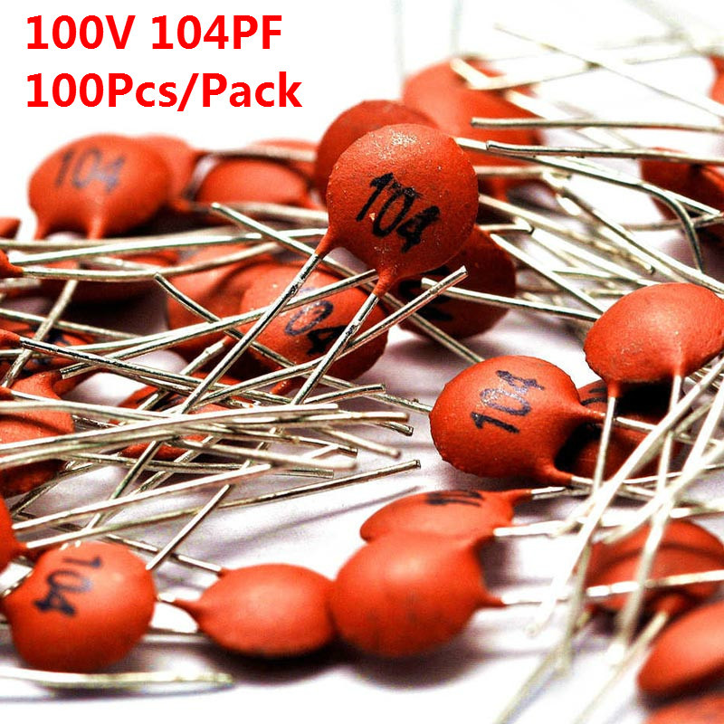 100Pcs/Lot 100V 104 104PF 0.1UF 100NF Ceramic Capacitor Integrated ...
