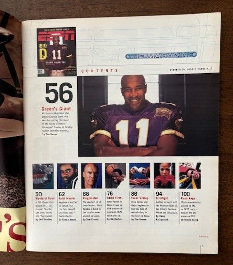 ESPN MAGAZINE OCTOBER 30, 2000 VOL3 NO22- DAUNTE CULPEPPER(GOOD) | eBay