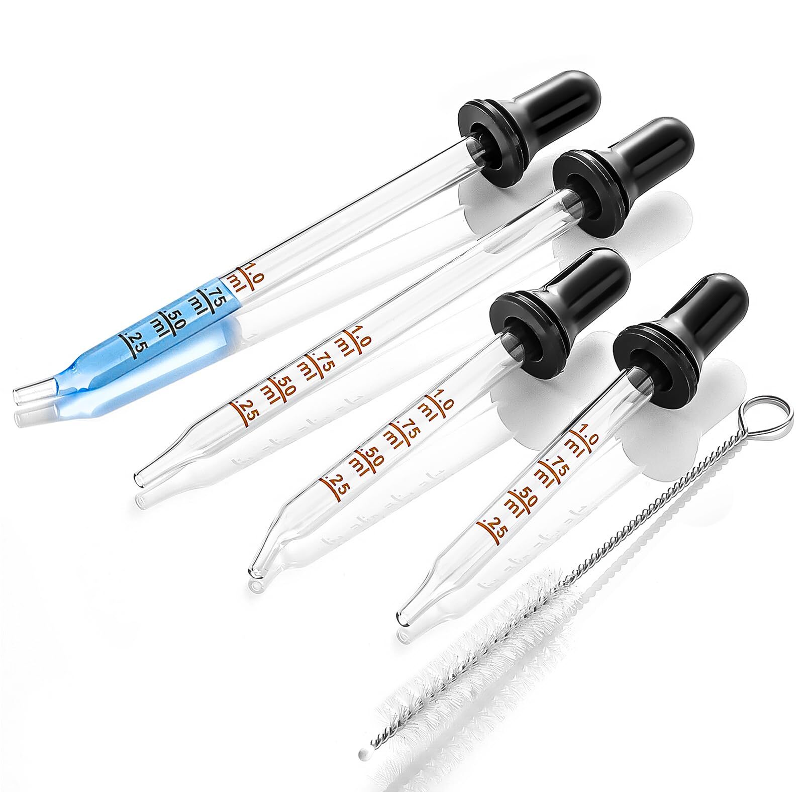 4 Pack 1ml Glass Eye Dropper with Measurement Glass Medicine Droppers ...