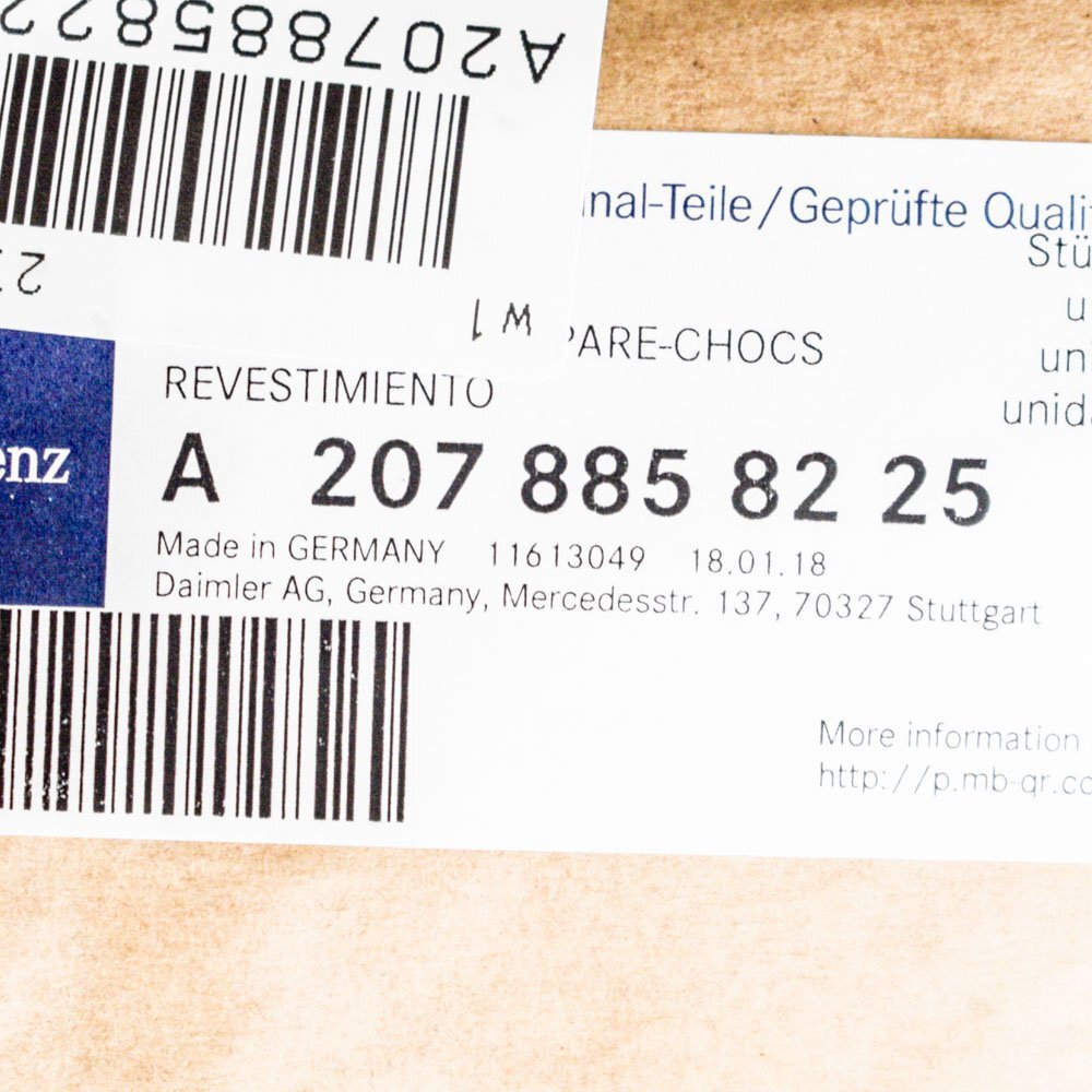 Mercedes-Benz E C207 Rear Bumper Diffuser A2078858225 2013 Genuine for ...