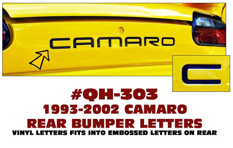 GE-QH-303 1993-02 CHEVY CAMARO - REAR BUMPER TAIL LETTERS - EMBOSSED ...
