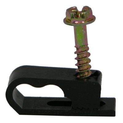 Telecrafter D4BK Dual Coax Flex Clips Fastener Clamp RG6 Wire Black 20 ...