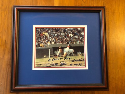 Pete Rose Autographed head first slide photo. Beautifully matted and ...
