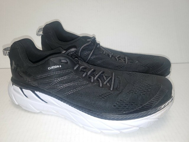 Size 11.5 - Hoka One One Clifton 6 Black - 1102872-BWHT for sale online ...