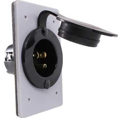 120V, 15A Straight Blade Power Inlet for 1-Gang FS FD Box NEMA 5-15P ...