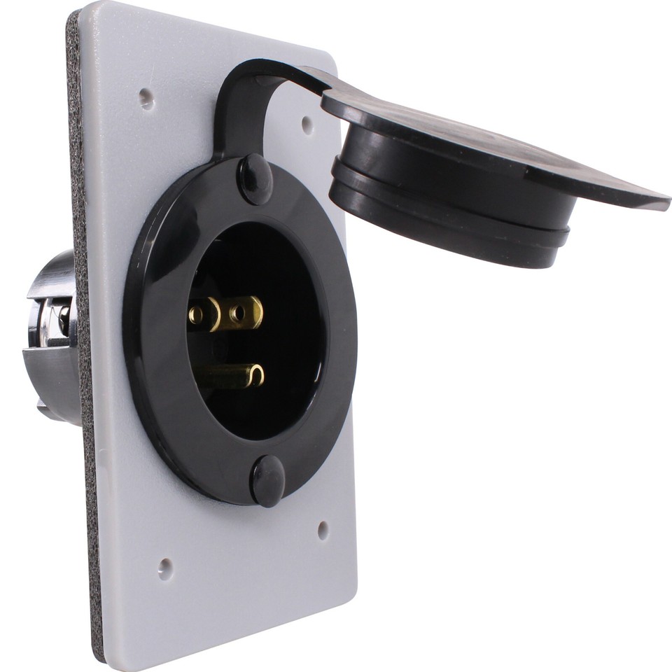 15 AMP Power Port Male Plug Inlet 120-125 Volt Single 1-Gang FS FD Box ...