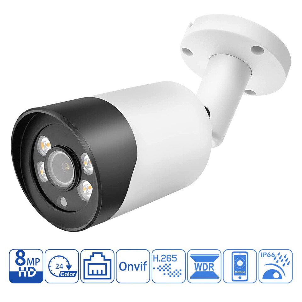 4P 4K Hikvision Compatible 8MP Full Color PoE MIC IP Camera PG2087C ...