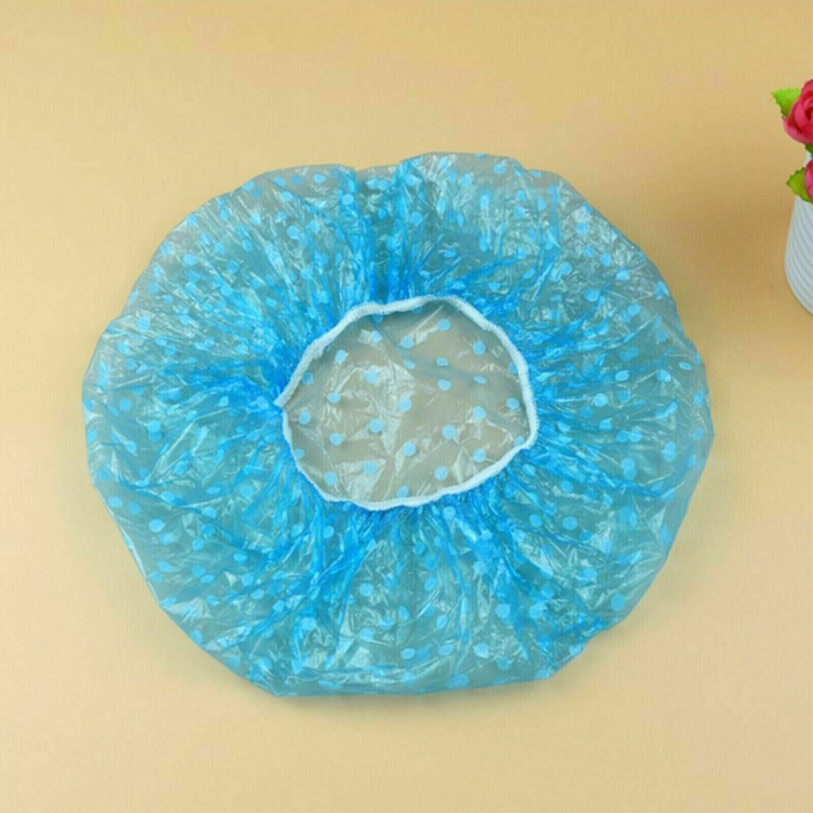 Waterproof Shower Elastic Cap Hat Bath Head Hair Cover Salon Shower Cap ...