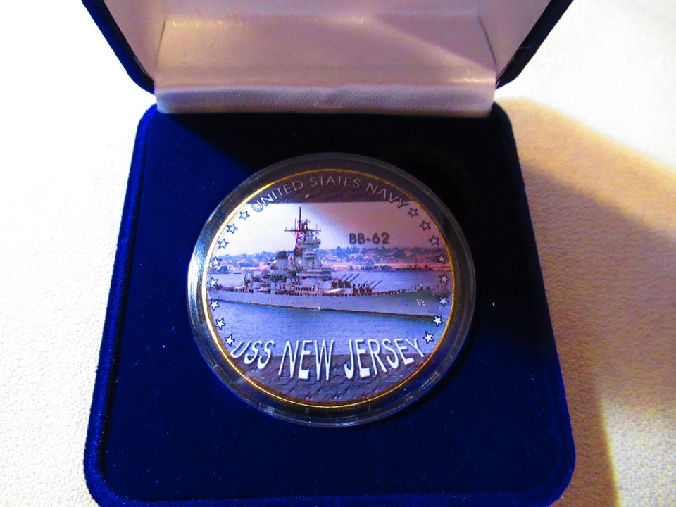 US NAVY - USS NEW JERSEY / BB-62 Challenge Coin w/ Presentation Box | eBay