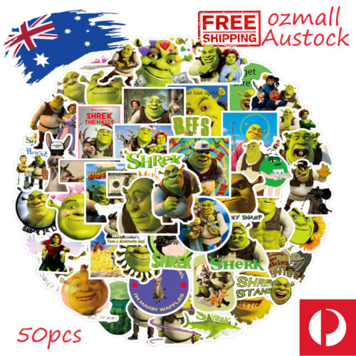 50pcs Shrek Cartoon Movie Vinyl Decal Stickers Laptop Waterproof Phone ...