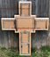 Large CROSS rustic barn primitive picture frame distressed wood ...