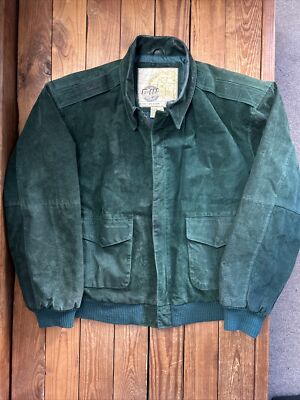 Vintage 90s G-111 Men’s Green Suede A-2 Bomber Jacket Size M | eBay