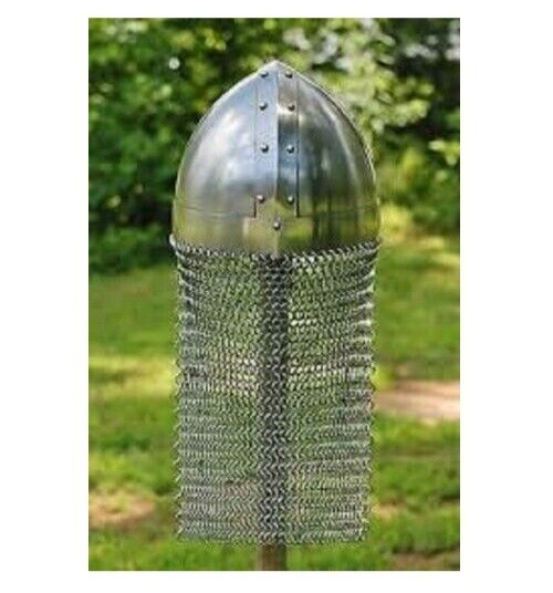 New Norman Medieval Viking Spangen helm Nasal Helmet with Chainmail ...