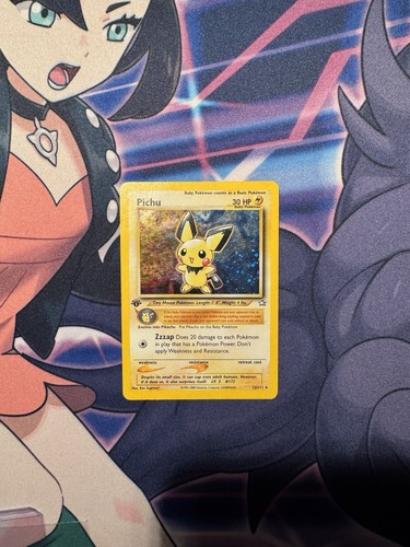 Pokemon Pichu 2000 Neo Genesis 1st Edition Holo 12/111 Vintage Pokémon ...