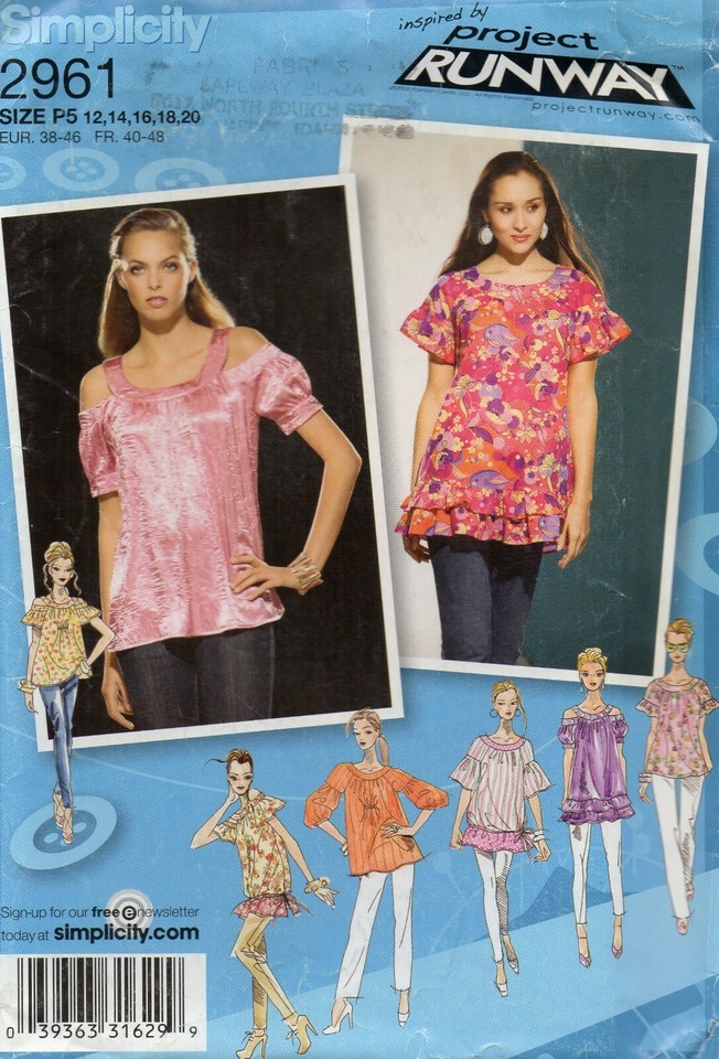 Simplicity Project Runway Sewing Pattern Misses/Juniors/Womens Sizes U ...