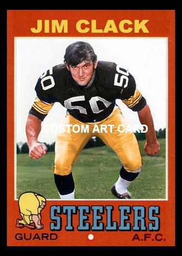 Jim Clack Pittsburgh Steelers 1971 Custom Made Football Art Card | eBay