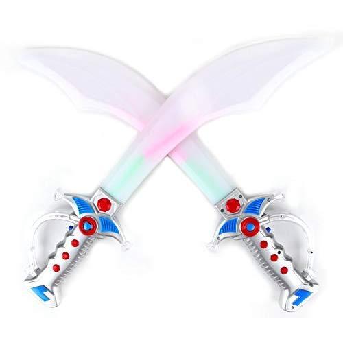 2 pack Flashing LED Pirate Light up Sword with Sound Swashbuckler LED ...