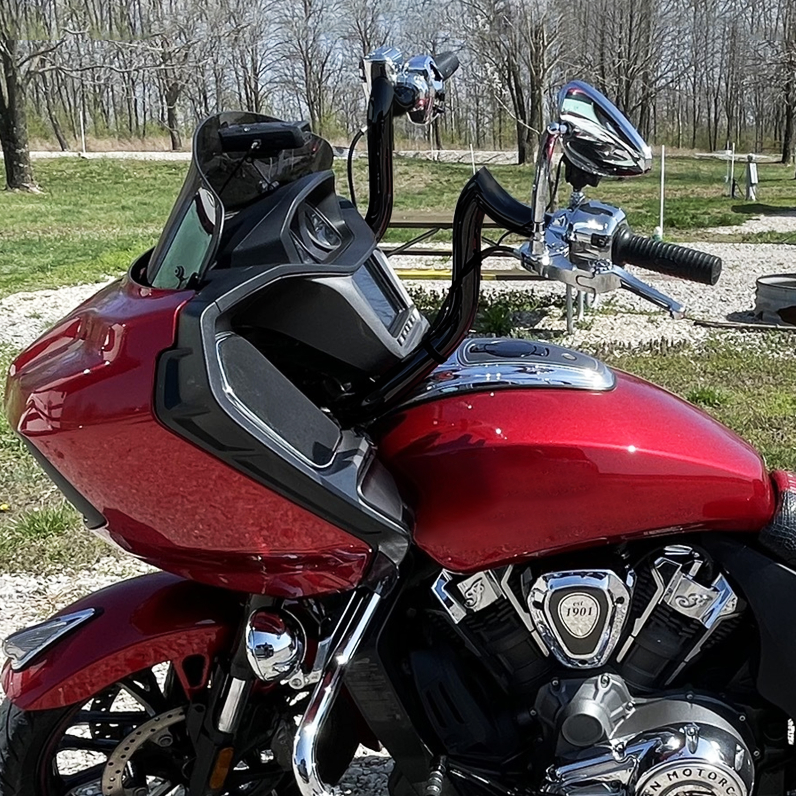 MOFUN 14" x 1.5" Fat Bar Bagger Handlebar For Indian Challenger 2020-UP ...