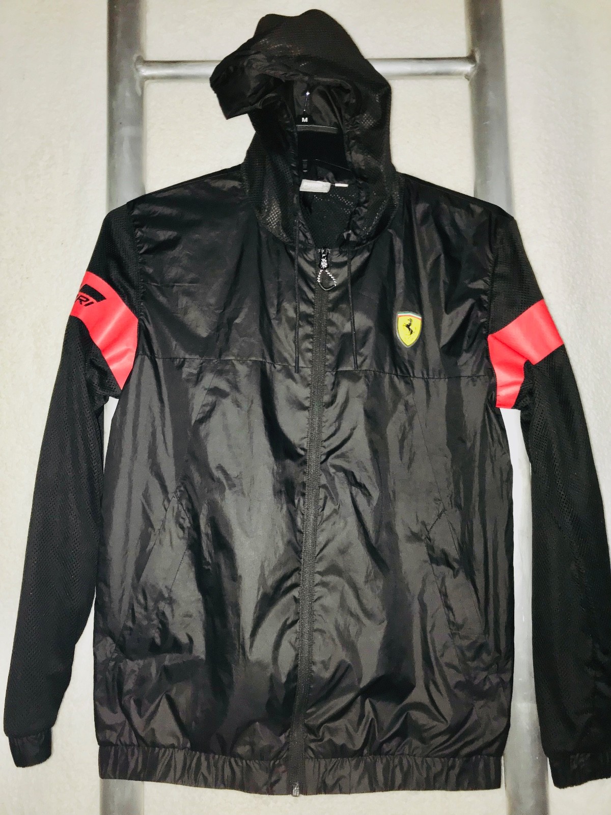 Rare Ferrari Puma Windbreaker Jacket Waterproof Black… - Gem