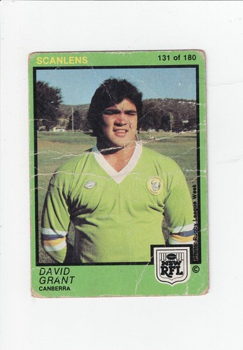 1982 Scanlens Rugby League David Grant #131 (Canberra Raiders) | eBay ...
