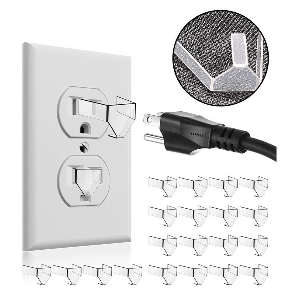 Plastic 3 Prong Outlet Cover Insert for Secure Connection in 110V Wall ...