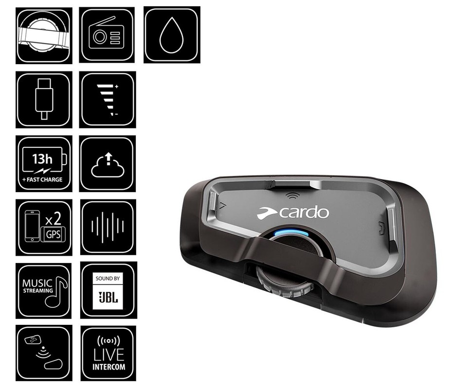 Cardo FREECOM 4X FRC4X003 Bluetooth Intercom Headset for 4 Riders | eBay